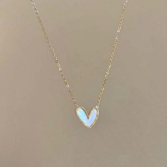 Jewelry | Nwt White Heart Necklace | Poshmark